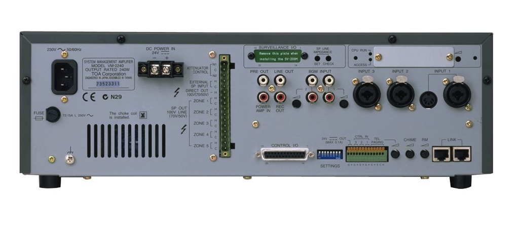 TOA VM-2240 System Management Amplifier | Techcore